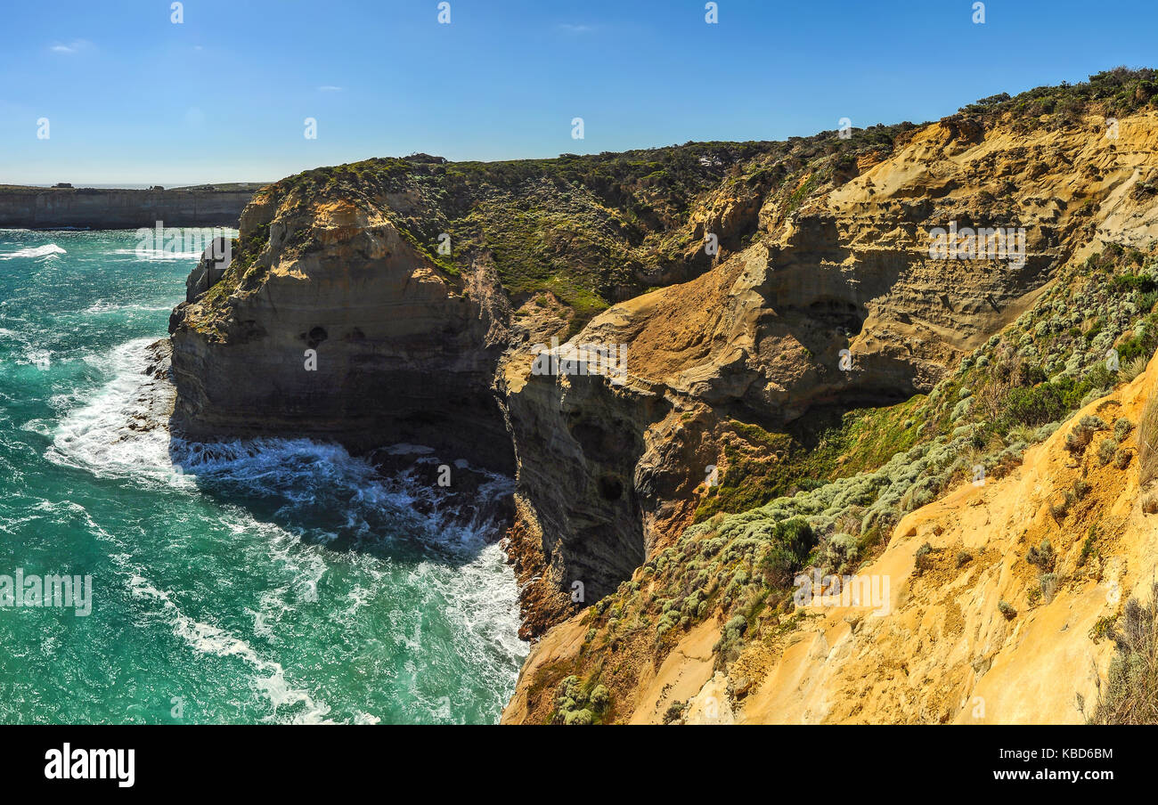 All shades of blue of the Pacific ocean. The Australian coast Stock ...