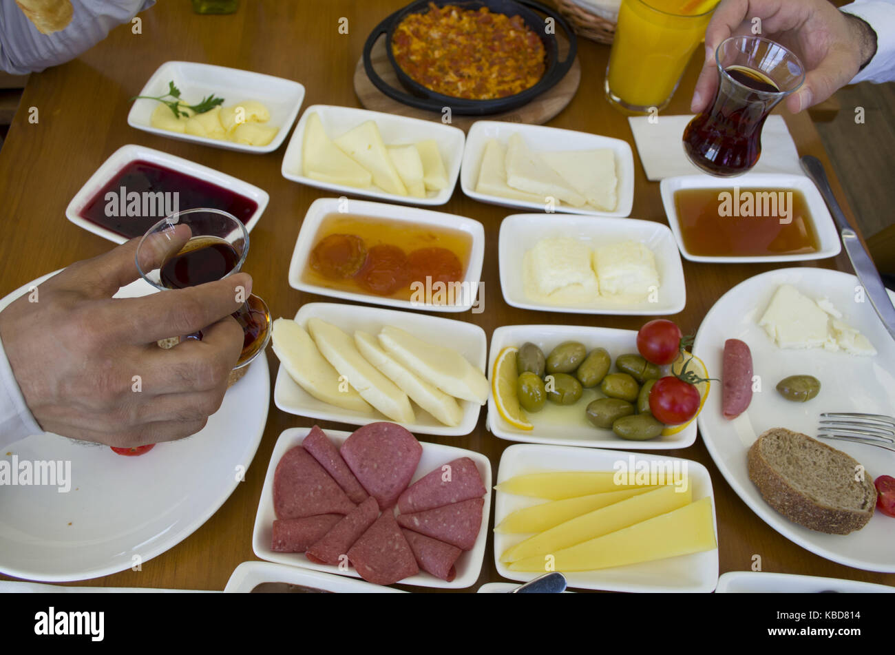 Turkish Breakfast table Stock Photo - Alamy