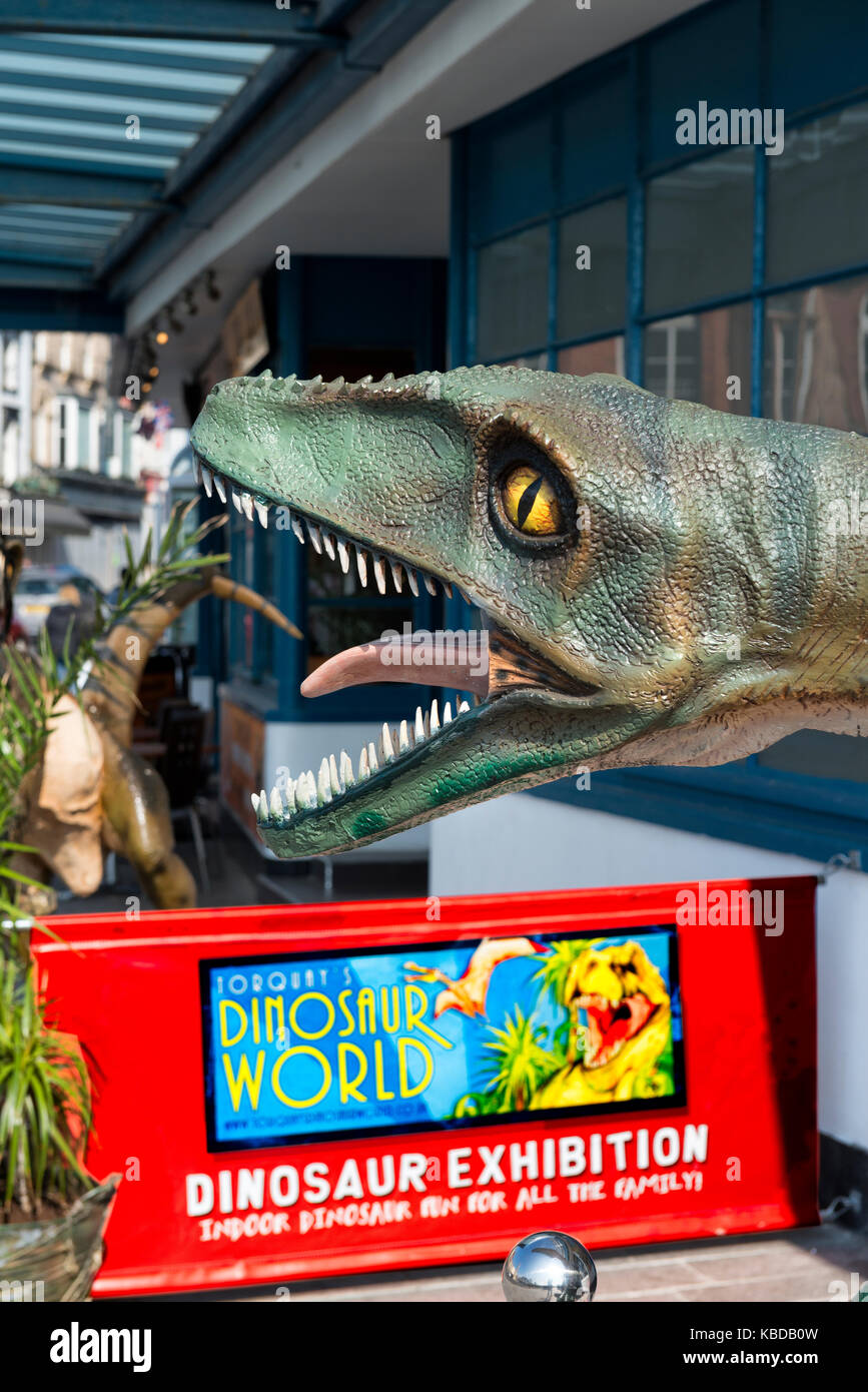 Model fibreglass dinosaur advertising Dinosaur World at its entrance in ...