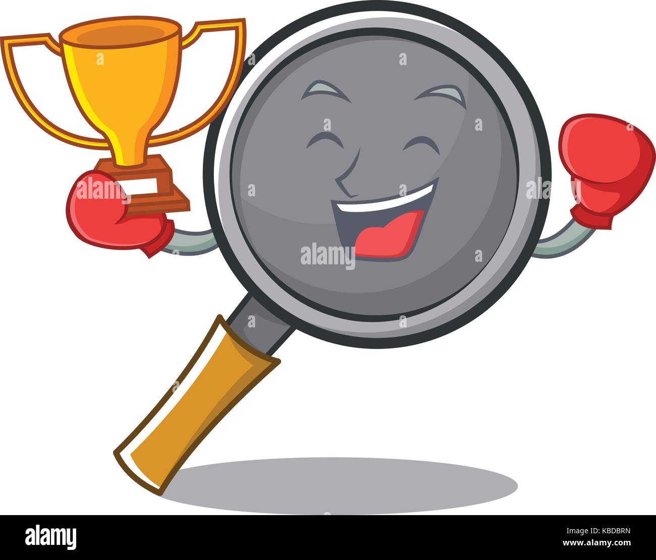Boxing winner frying pan cartoon character Stock Vector Image & Art - Alamy