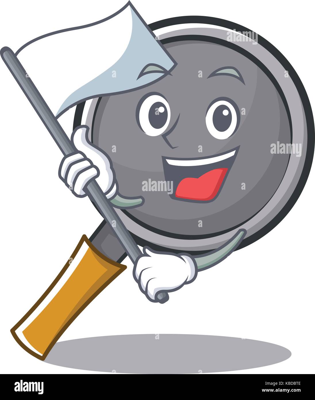 With Flag frying pan cartoon character Stock Vector Image & Art - Alamy