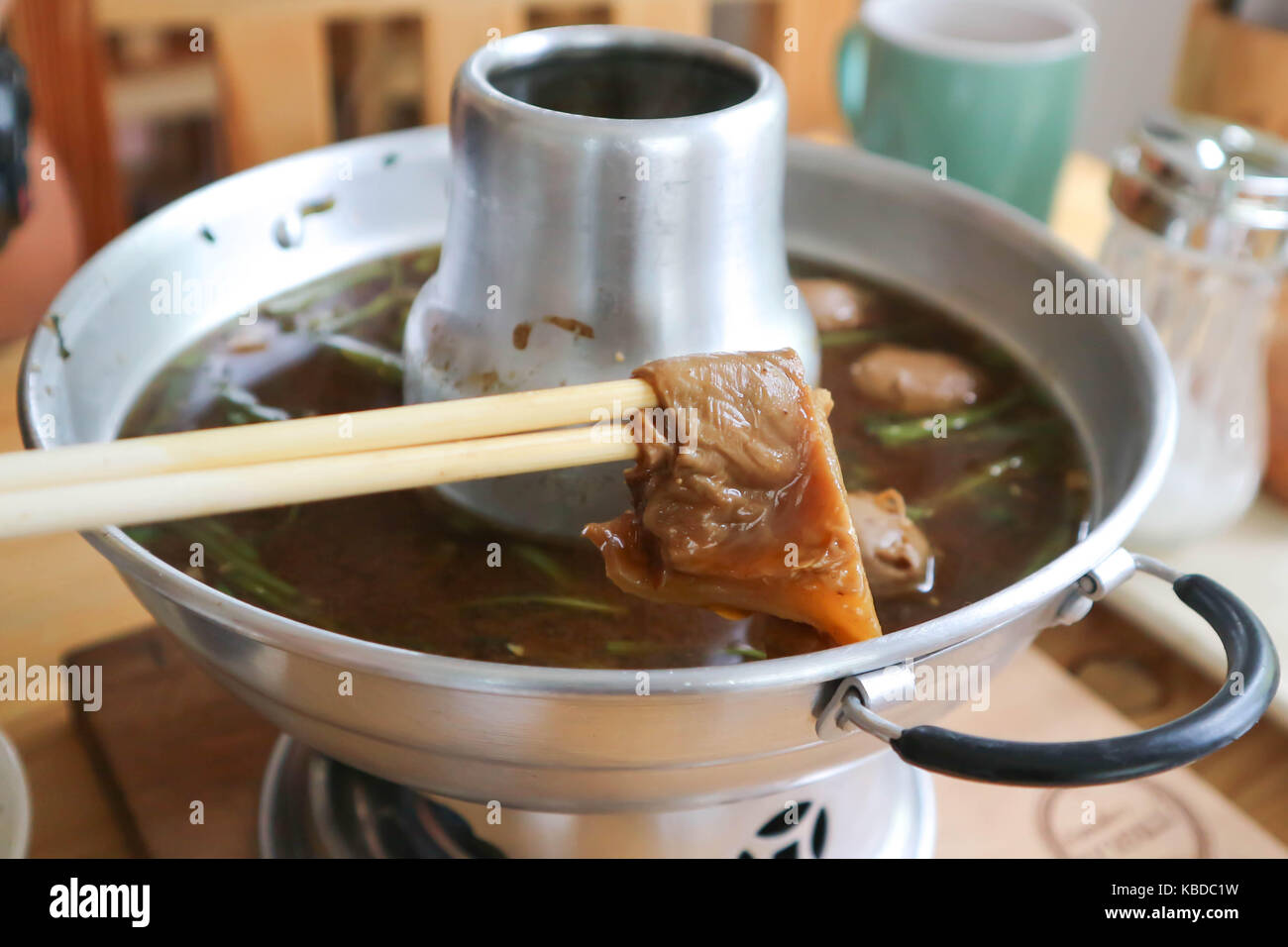 Chinese clear soup or Chinese soup in the pot Stock Photo - Alamy