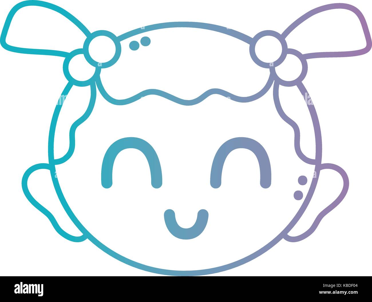 line baby girl head with hairstyle design Stock Vector Image & Art - Alamy
