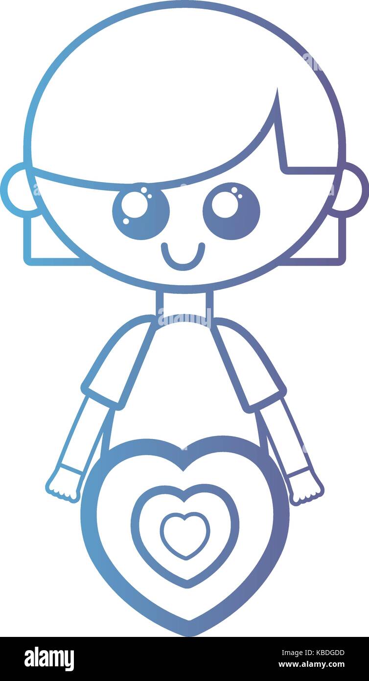 line girl with t-shirt and hairstyle design Stock Vector Image & Art ...