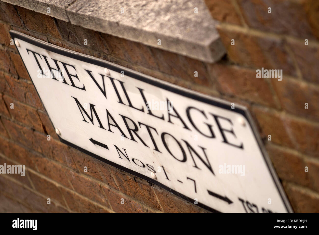 Marton village street sign Stock Photo - Alamy