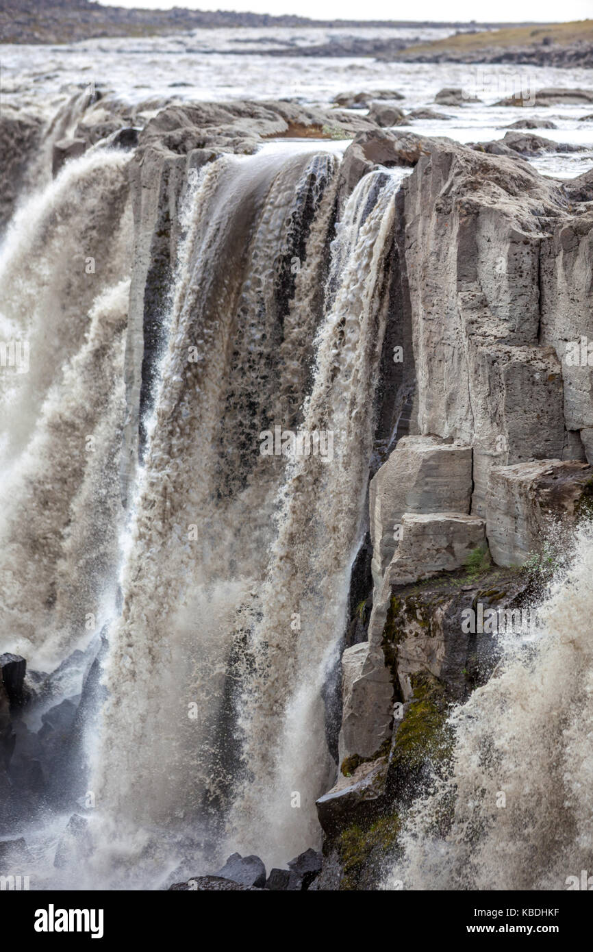 Dettifoss Waterfall in Iceland at overcast weather Stock Photo - Alamy