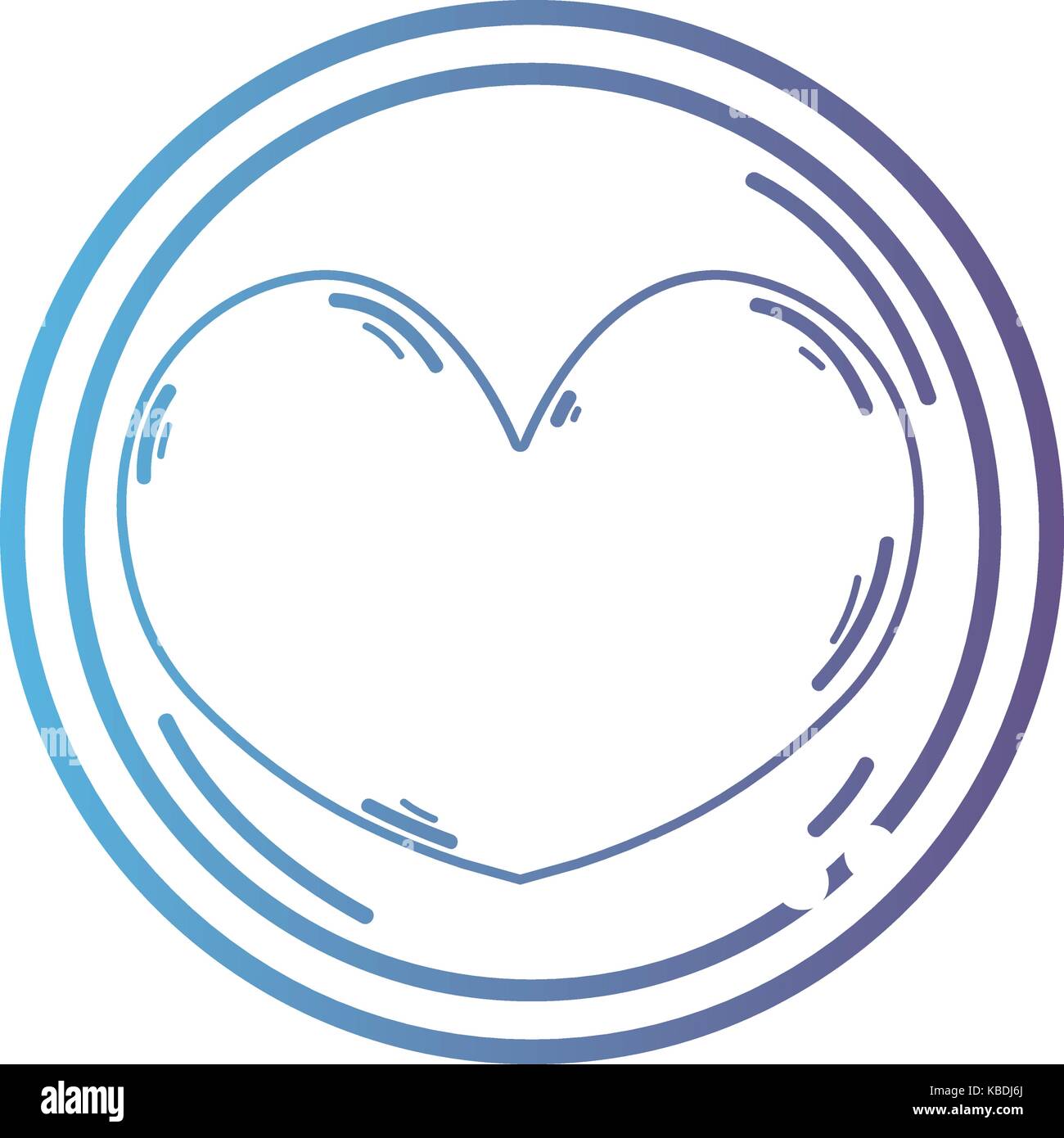 line heart emblem to love and romantic symbol Stock Vector Image & Art ...