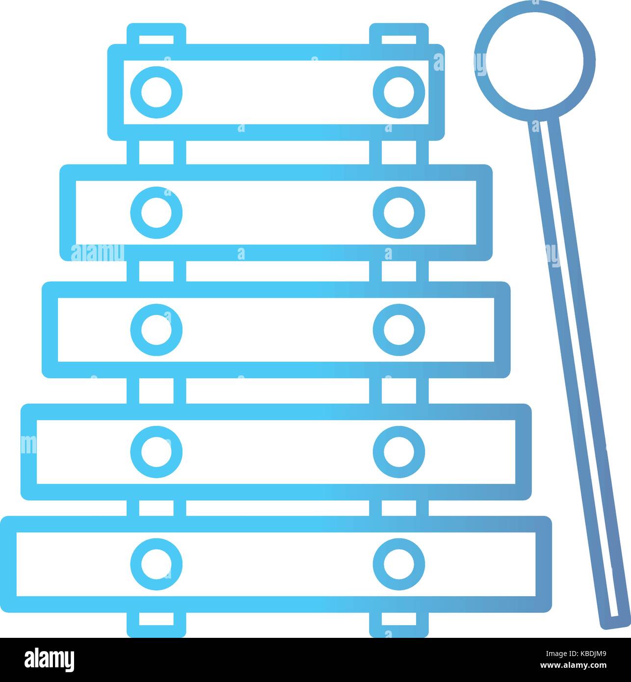 line marimba music instrument to melody harmony Stock Vector Image ...