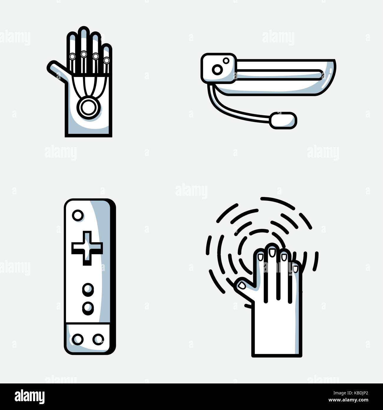 set 3d virtural videogame console technology Stock Vector Image & Art ...