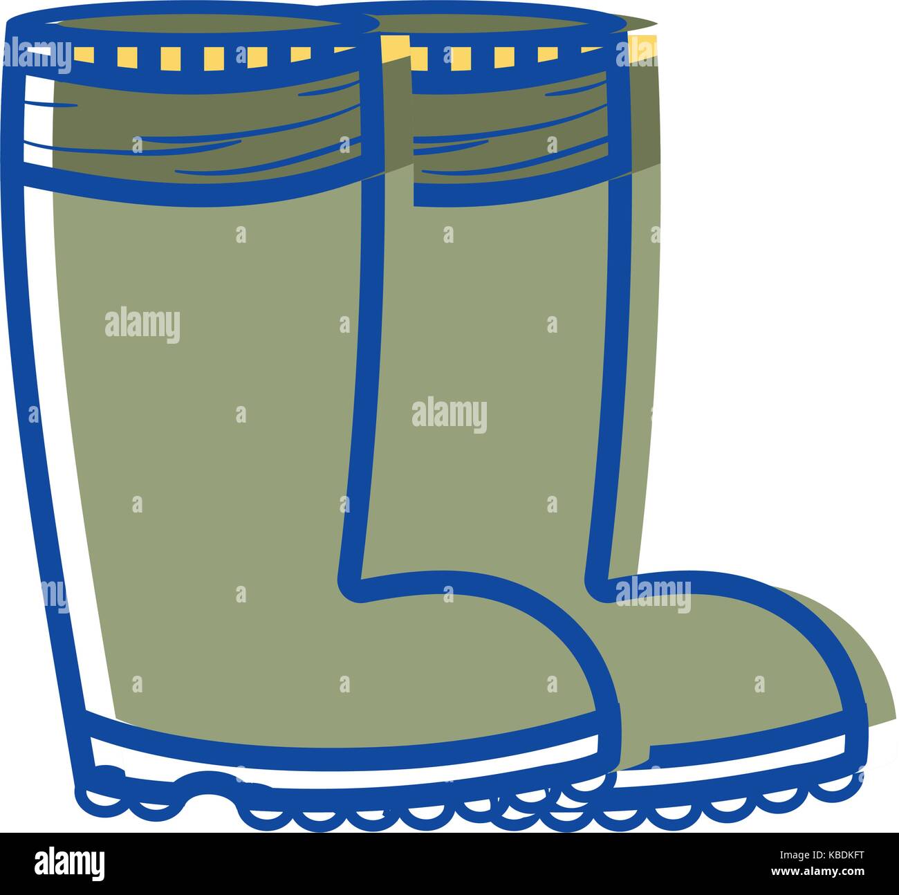 rubber boots object to protection feet Stock Vector Image & Art - Alamy