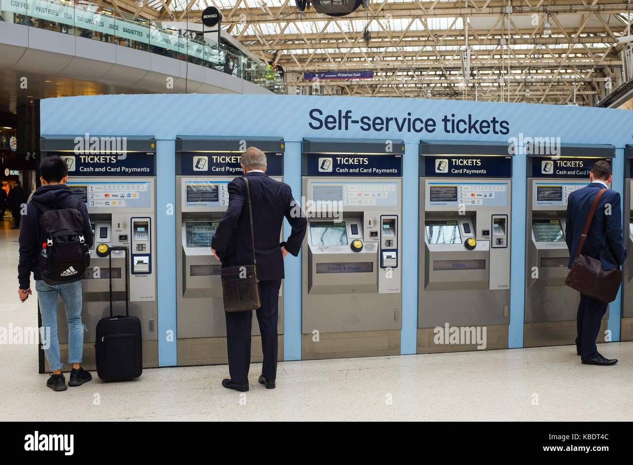 South Western Railway self-service ticket machines at Waterloo station ...