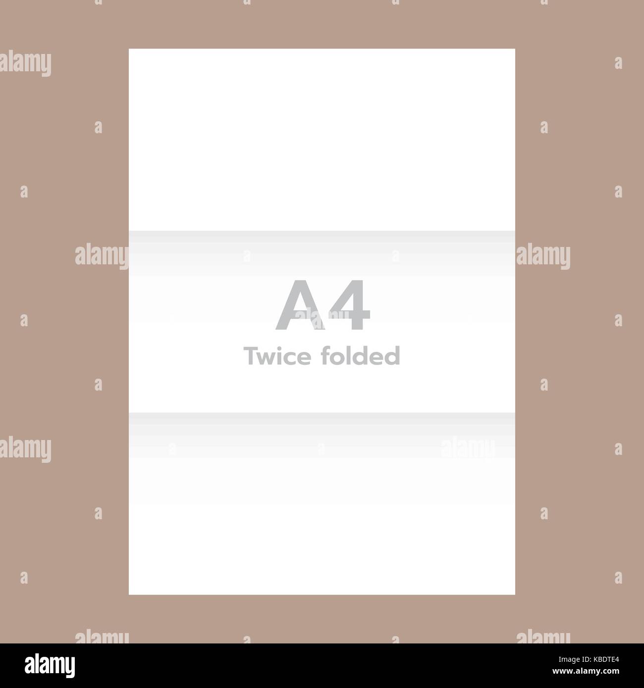 Horizontal twice folded a4 paper mockup, realistic style Stock Vector ...