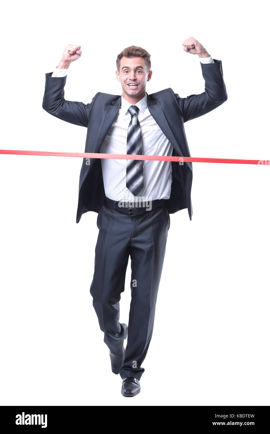 startup. businessman in front of the starting tape Stock Photo - Alamy