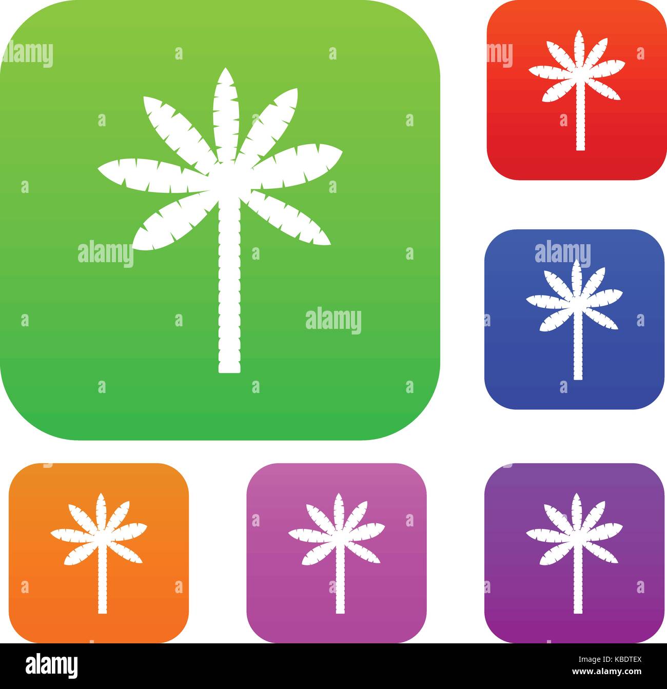 Palm tree set color collection Stock Vector Image & Art - Alamy
