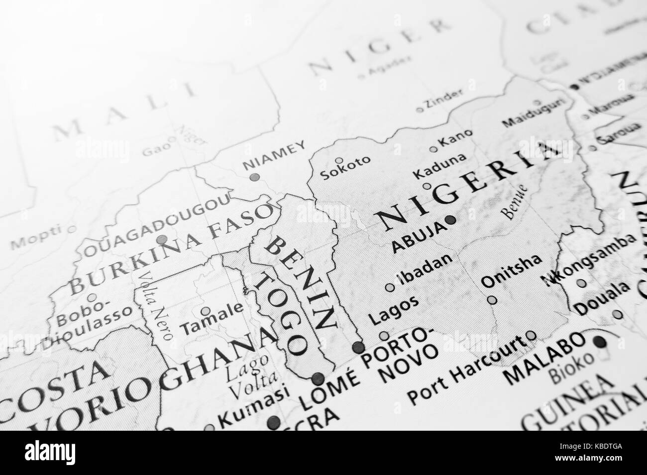 Western Africa map Stock Photo - Alamy