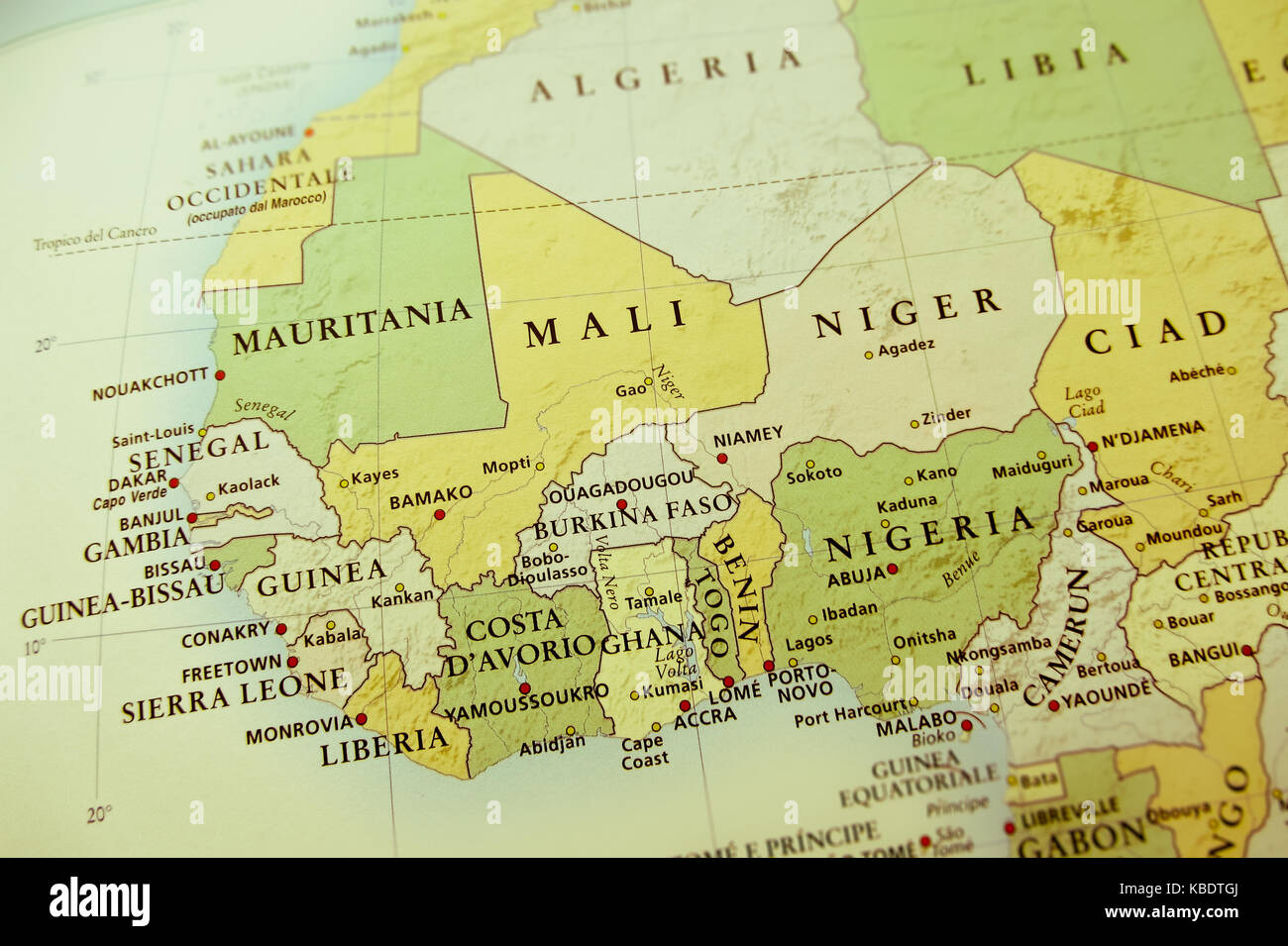 Western Africa map Stock Photo - Alamy
