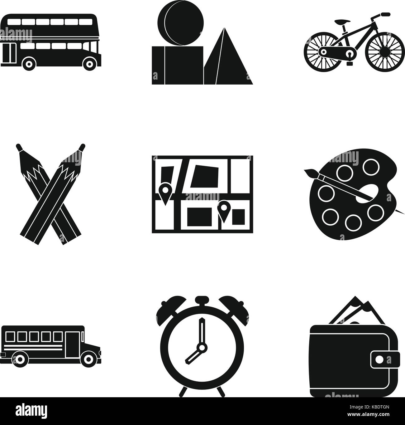 Bus icons set, simple style Stock Vector Image & Art - Alamy