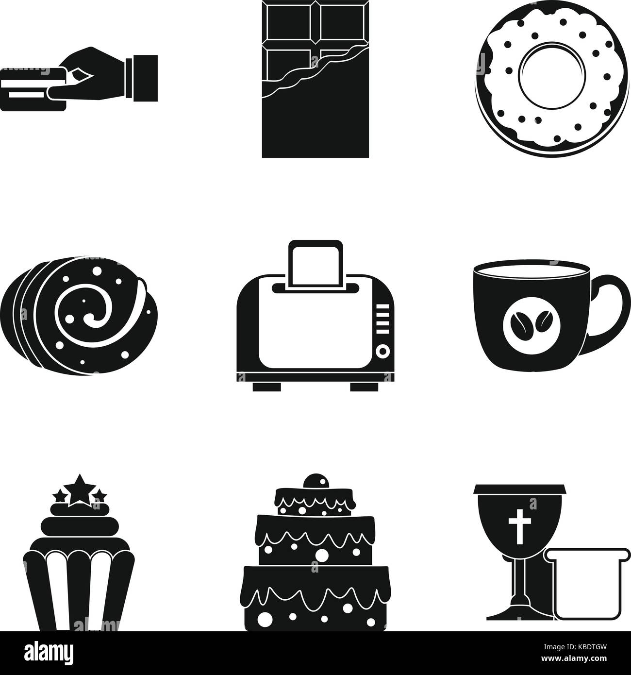 Chocolate flavor icons set, simple style Stock Vector Image & Art - Alamy