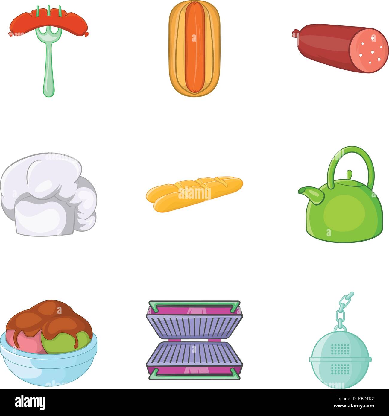 Luncheon icons set, cartoon style Stock Vector Image & Art - Alamy