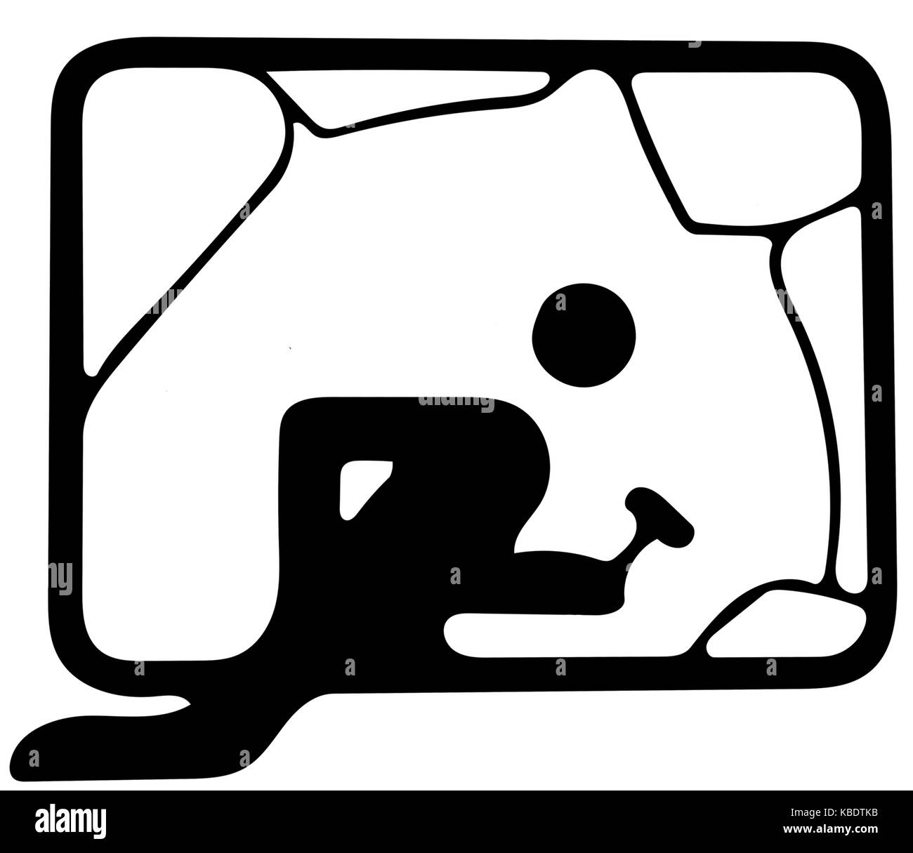 break the window glass and run away escape warning symbol sign on white ...