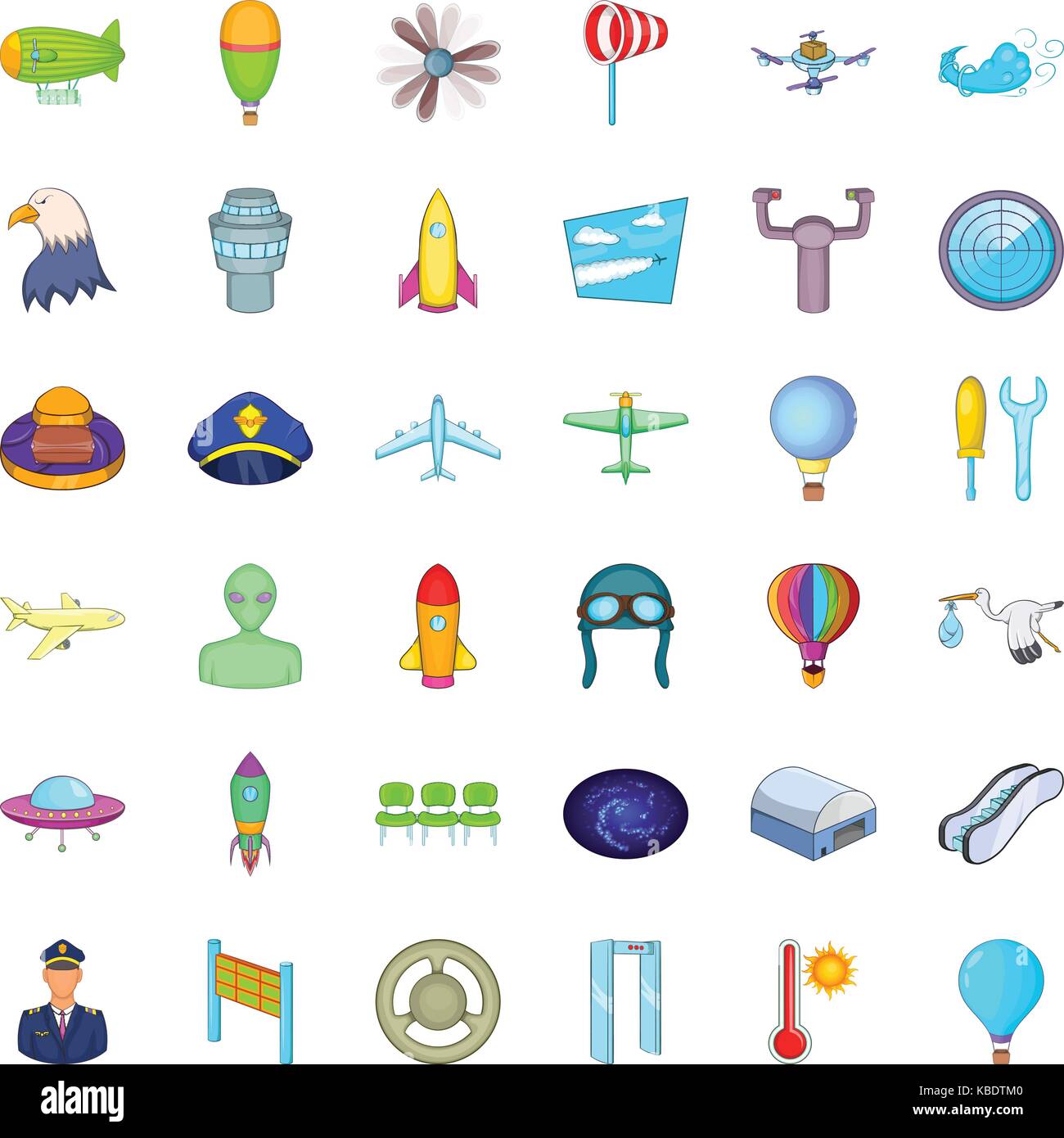 Airline icons set, cartoon style Stock Vector Image & Art - Alamy