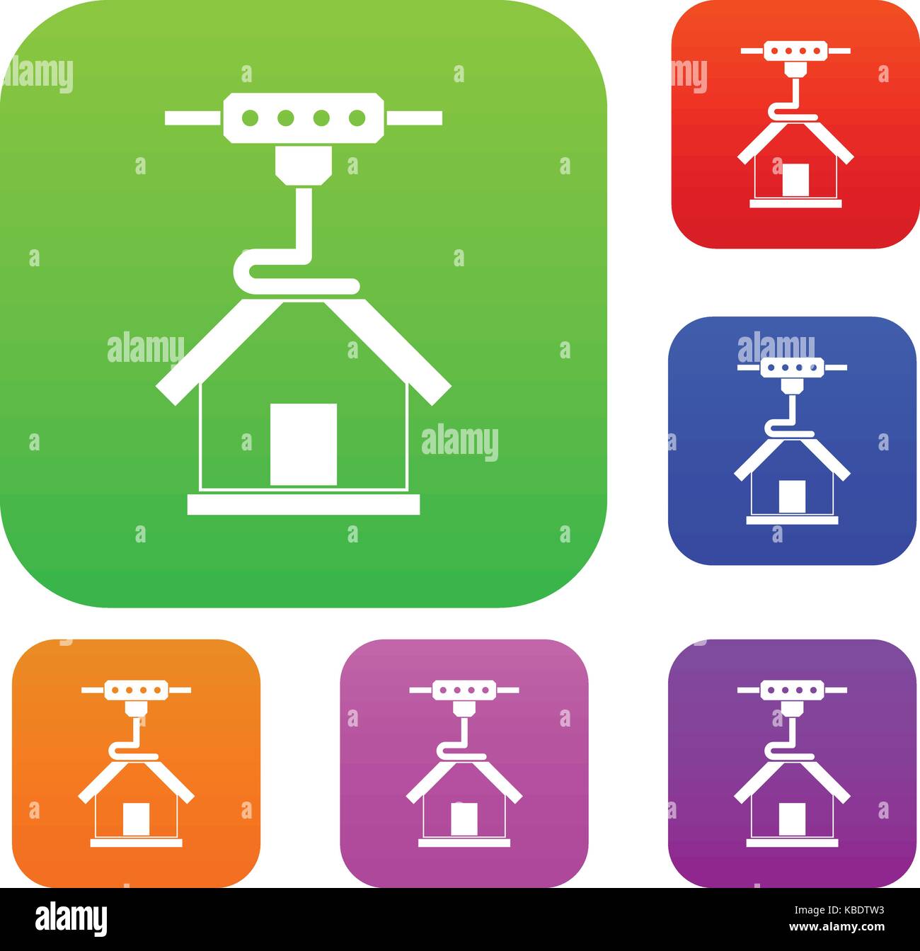 3d printer printing house set color collection Stock Vector Image & Art ...