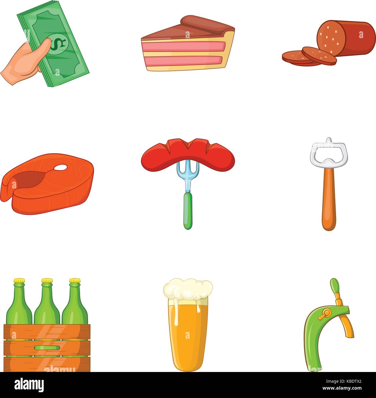 Bar icons set, cartoon style Stock Vector Image & Art - Alamy