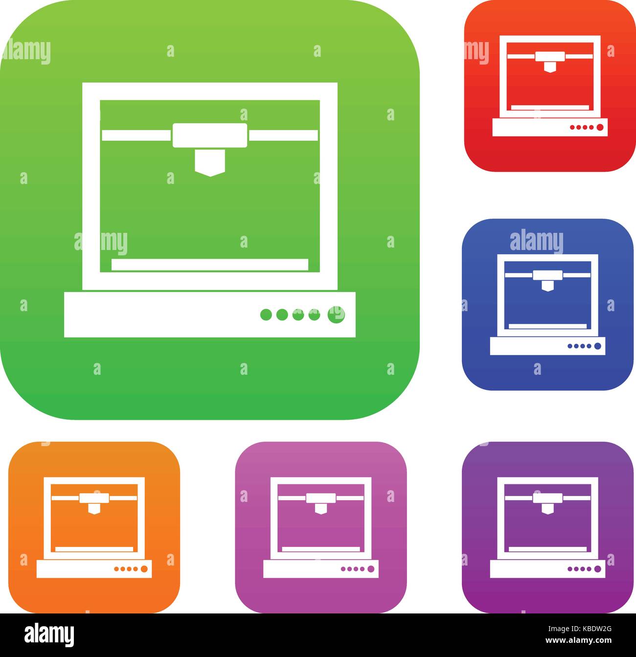 Modern blue 3d printer Stock Vector Images - Alamy