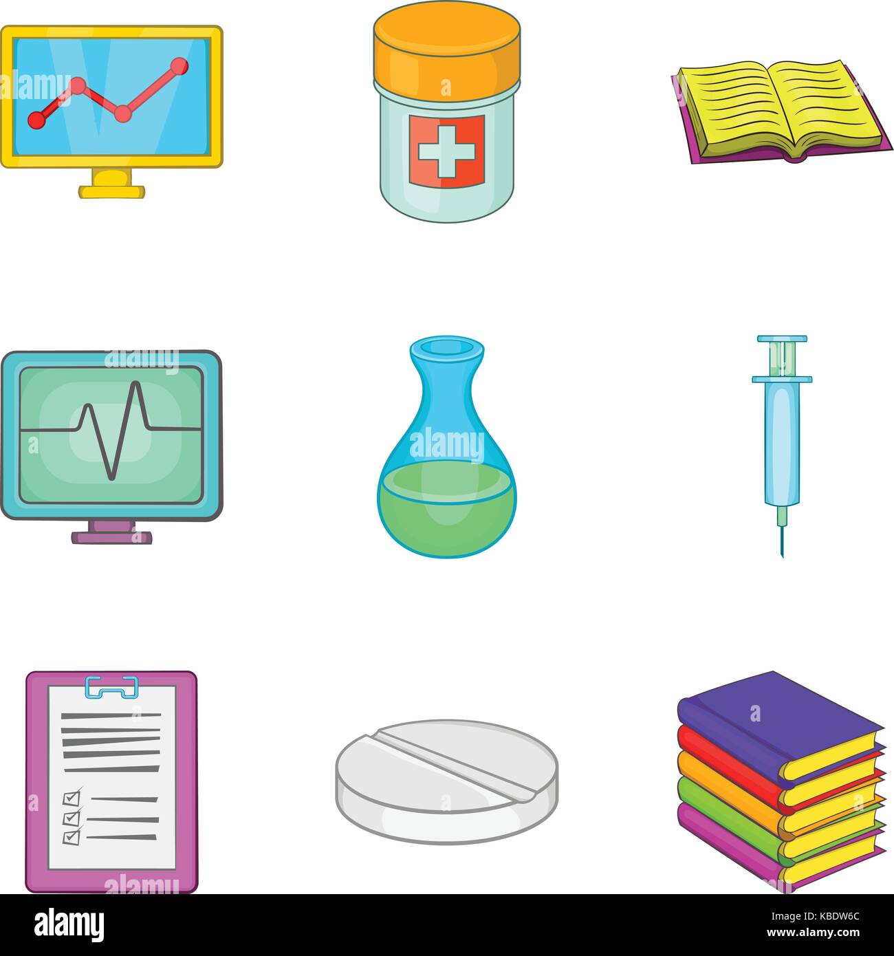 Medical analysis icons set, cartoon style Stock Vector Image & Art - Alamy