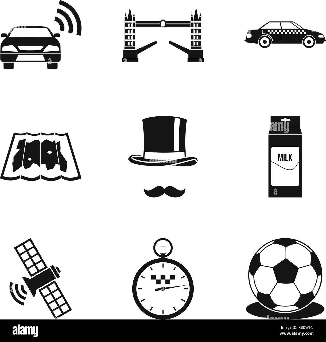 English cities icons set, simple style Stock Vector Image & Art - Alamy