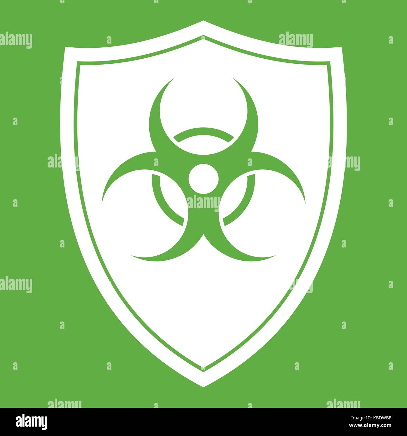 Shield with a biohazard sign icon green Stock Vector Image & Art - Alamy