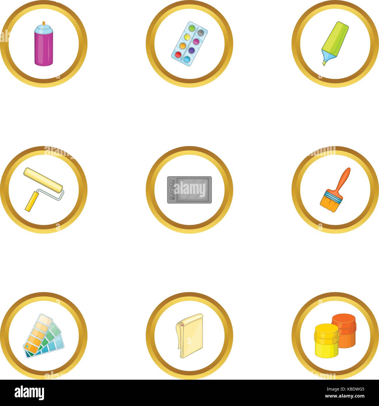 Computer drawing icons set, cartoon style Stock Vector Image & Art - Alamy