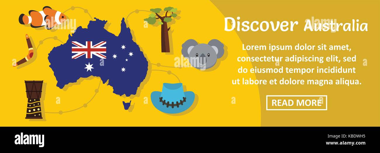 Discover Australia banner horizontal concept Stock Vector Image & Art ...