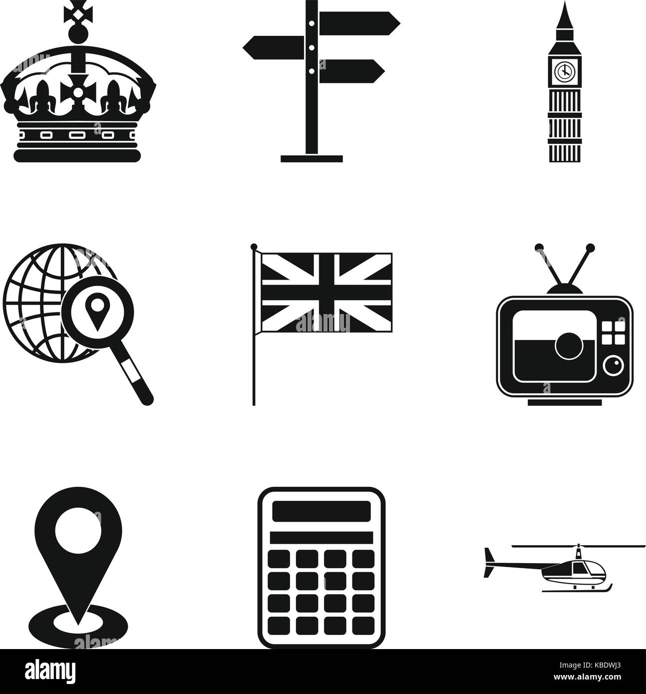 Moving to England icons set, simple style Stock Vector Image & Art - Alamy