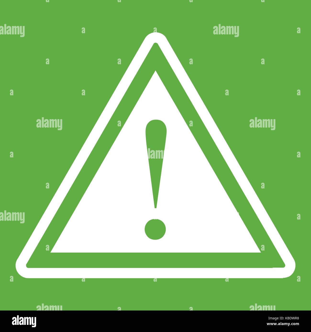 Warning attention sign with exclamation mark icon green Stock Vector ...