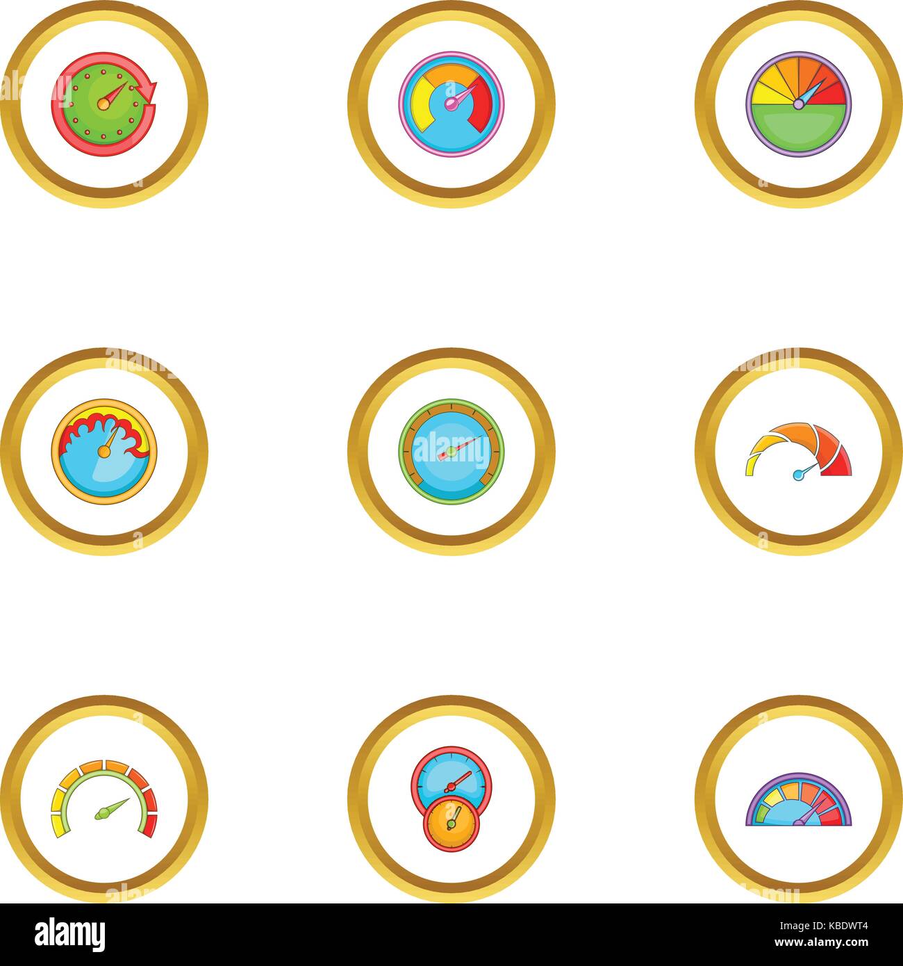 Circular meter icons set, cartoon style Stock Vector Image & Art - Alamy