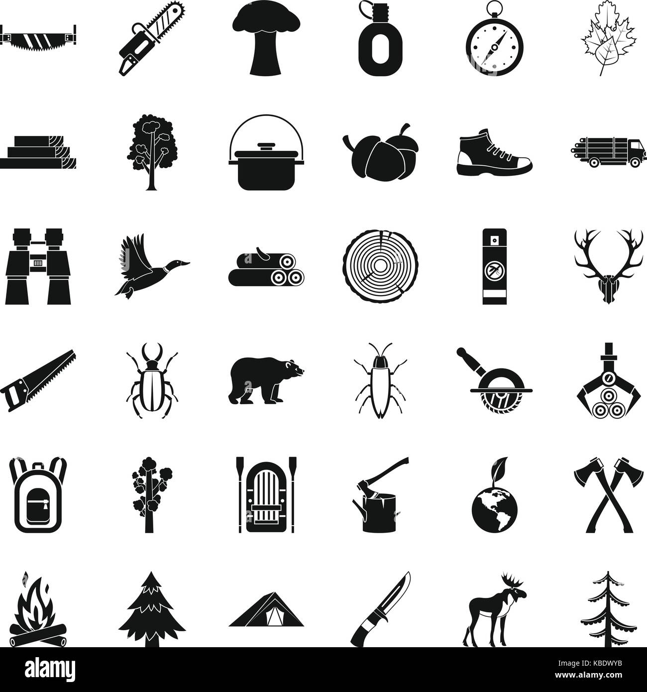 Camping icons set, simple style Stock Vector Image & Art - Alamy