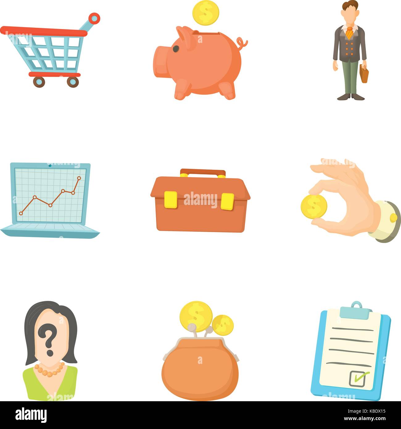 Remainder icons set, cartoon style Stock Vector Image & Art - Alamy
