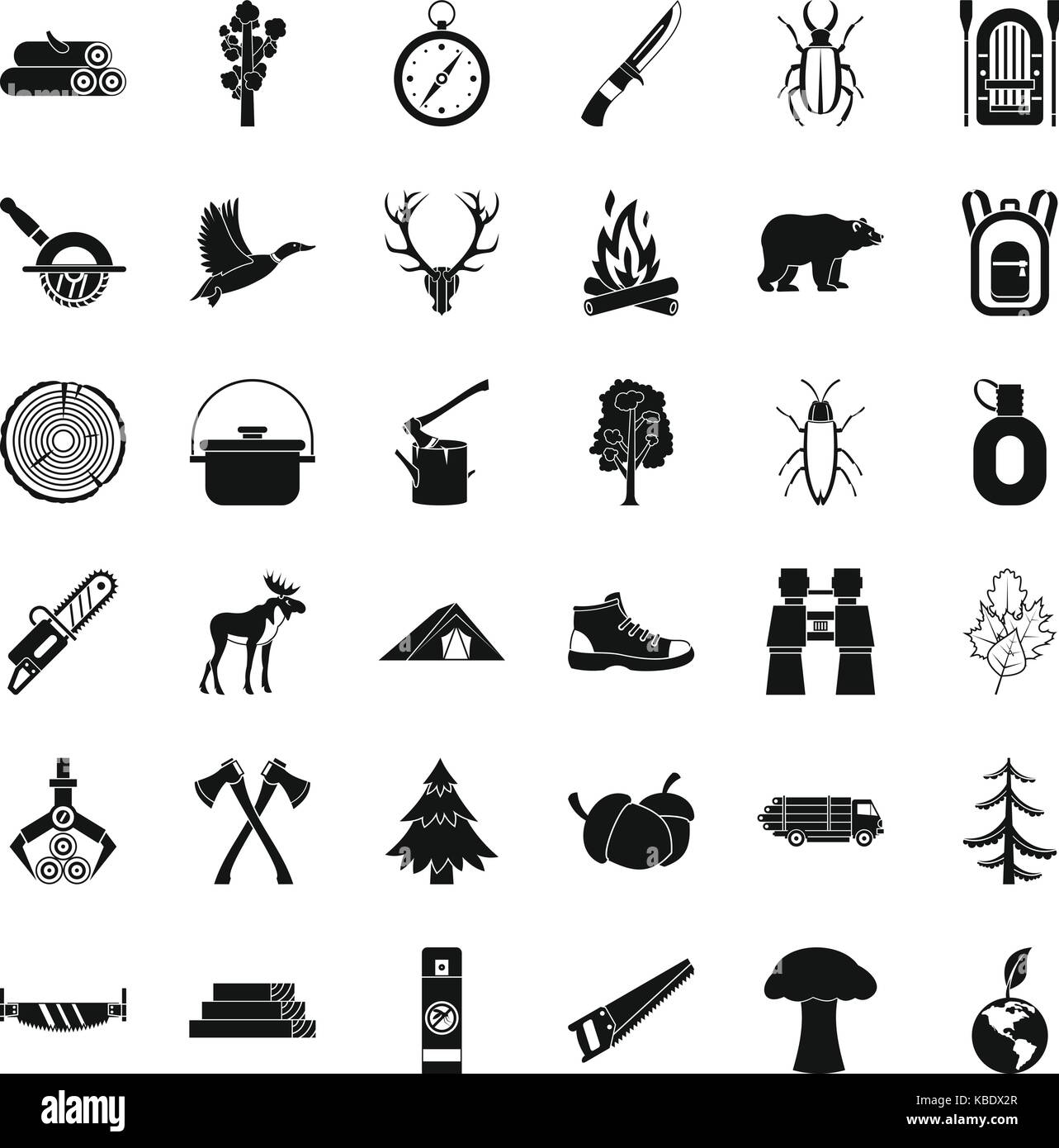 Outdoor icons set, simple style Stock Vector Image & Art - Alamy