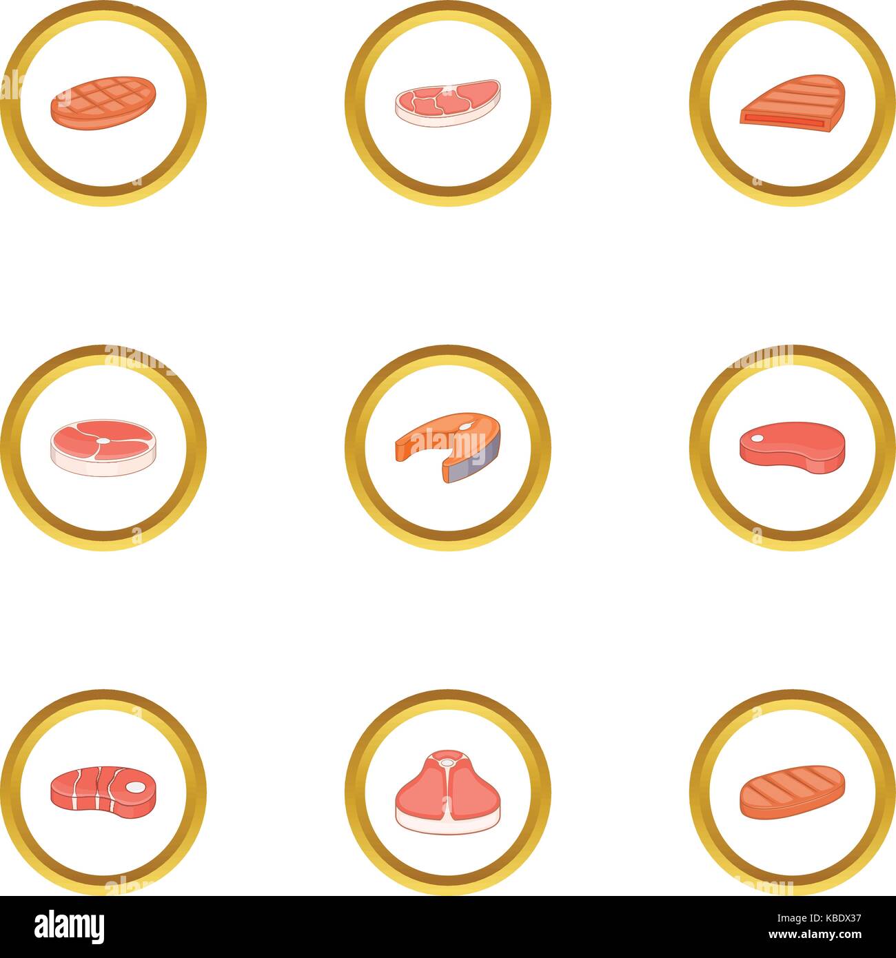 Meat product icons set, cartoon style Stock Vector Image & Art - Alamy