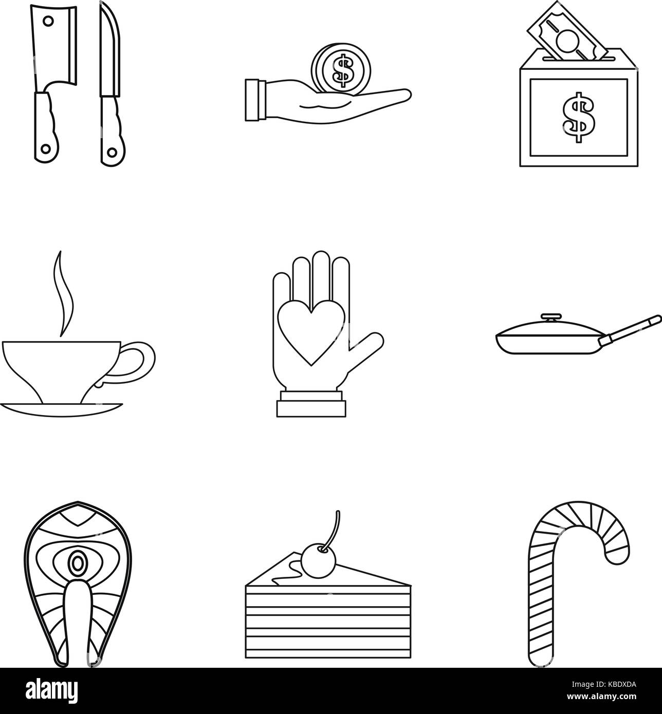 Tucker icons set, outline style Stock Vector Image & Art - Alamy