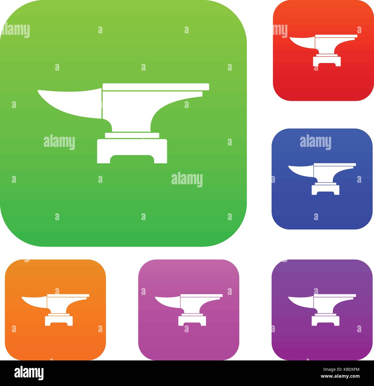 Heavy black metal anvil set color collection Stock Vector Image & Art ...