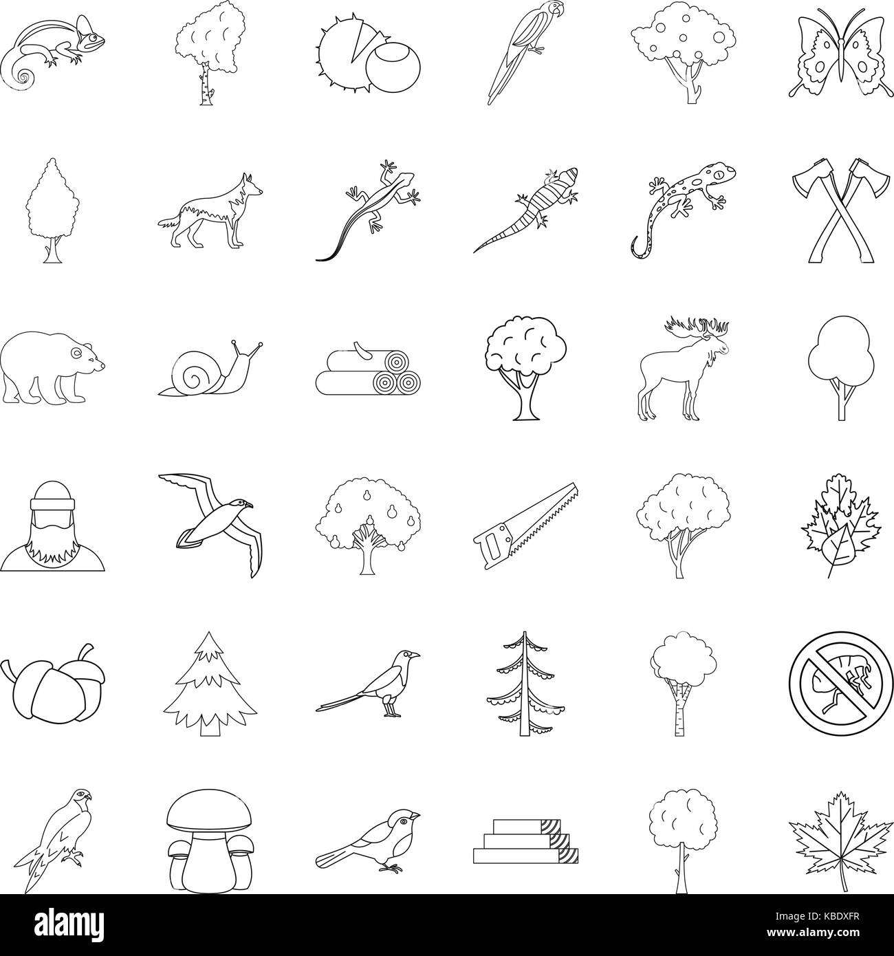 Forest icons set, outline style Stock Vector Image & Art - Alamy