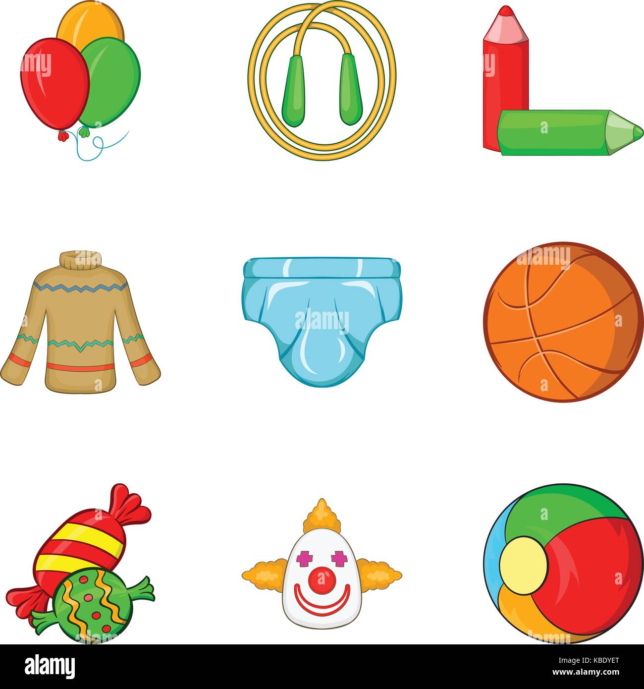 Clown performance icons set, cartoon style Stock Vector Image & Art - Alamy