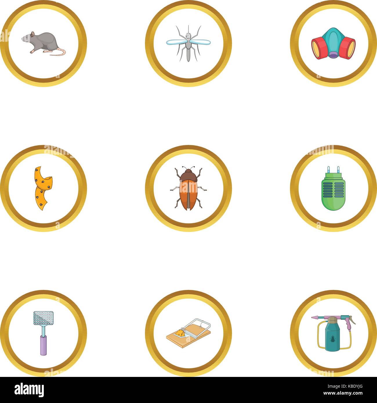 Exterminator icons set, cartoon style Stock Vector Image & Art - Alamy