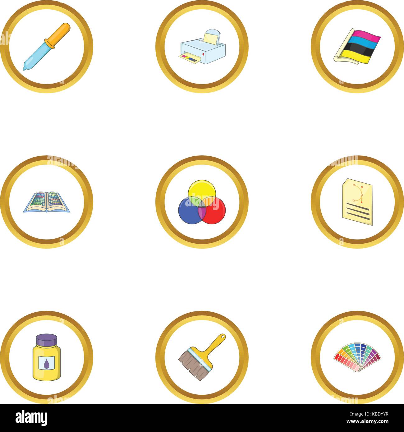 Print industry icons set, cartoon style Stock Vector Image & Art - Alamy