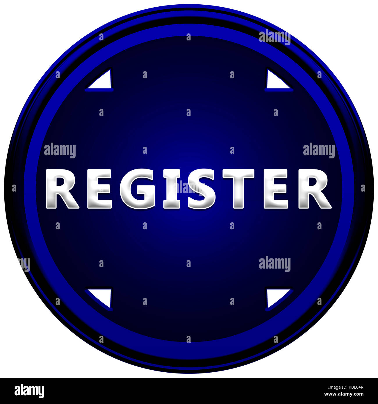 Blue isolated register button with arrows Stock Photo - Alamy