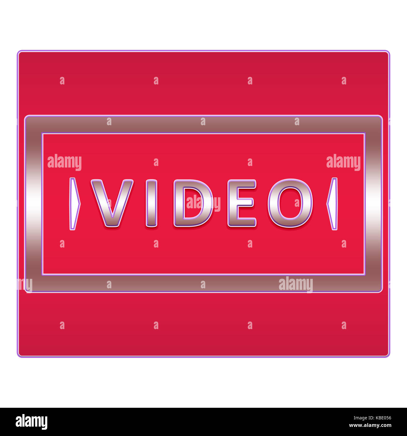 Video button to play digital music or video. Rectangular shape with ...