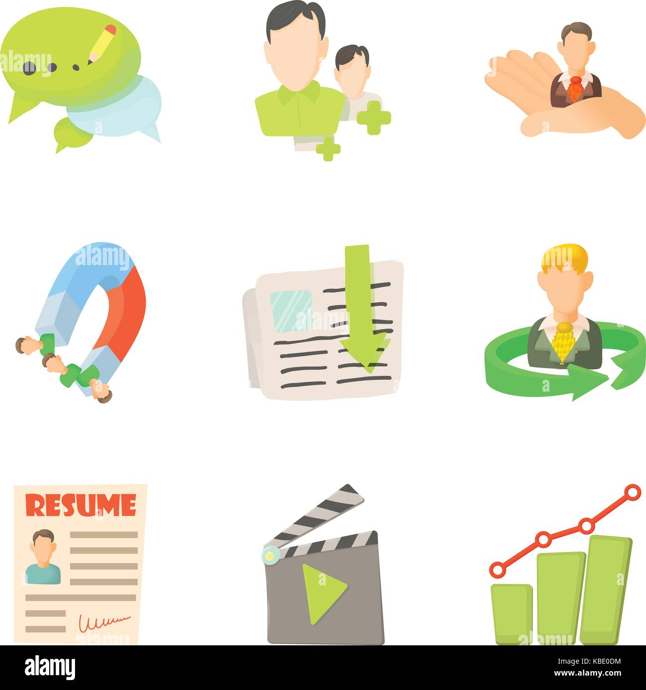 Perfection company icons set, cartoon style Stock Vector Image & Art ...