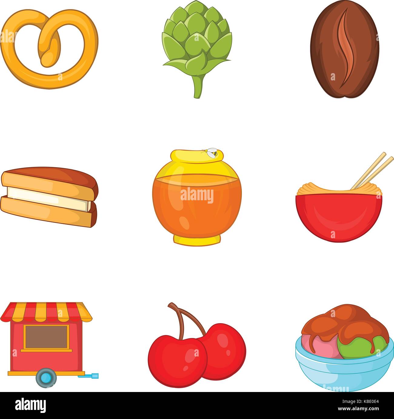 Creamy icons set, cartoon style Stock Vector Image & Art - Alamy